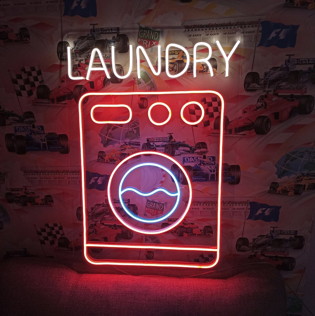 Laundry Machine Neon Sign, Washing Machine Neon Sign, Washer Led Light ...