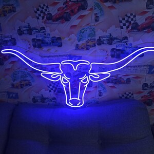 Bull Neon Sign, Western Neon Sign, Cowboy Bull Neon Sign, Rodeo Bull ...