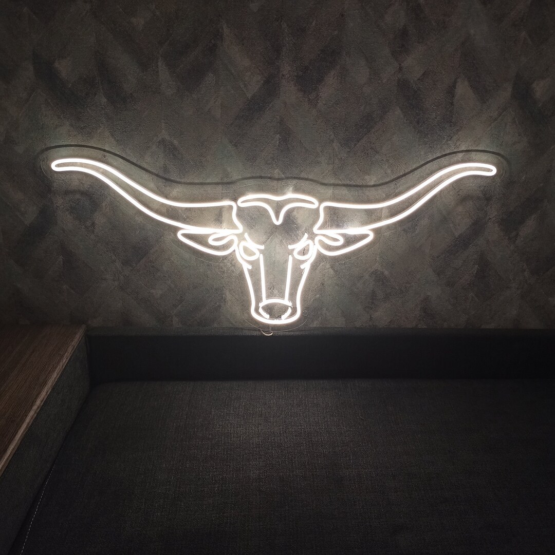 Bull Neon Sign, Western Neon Sign, Cowboy Bull Neon Sign, Rodeo Bull ...