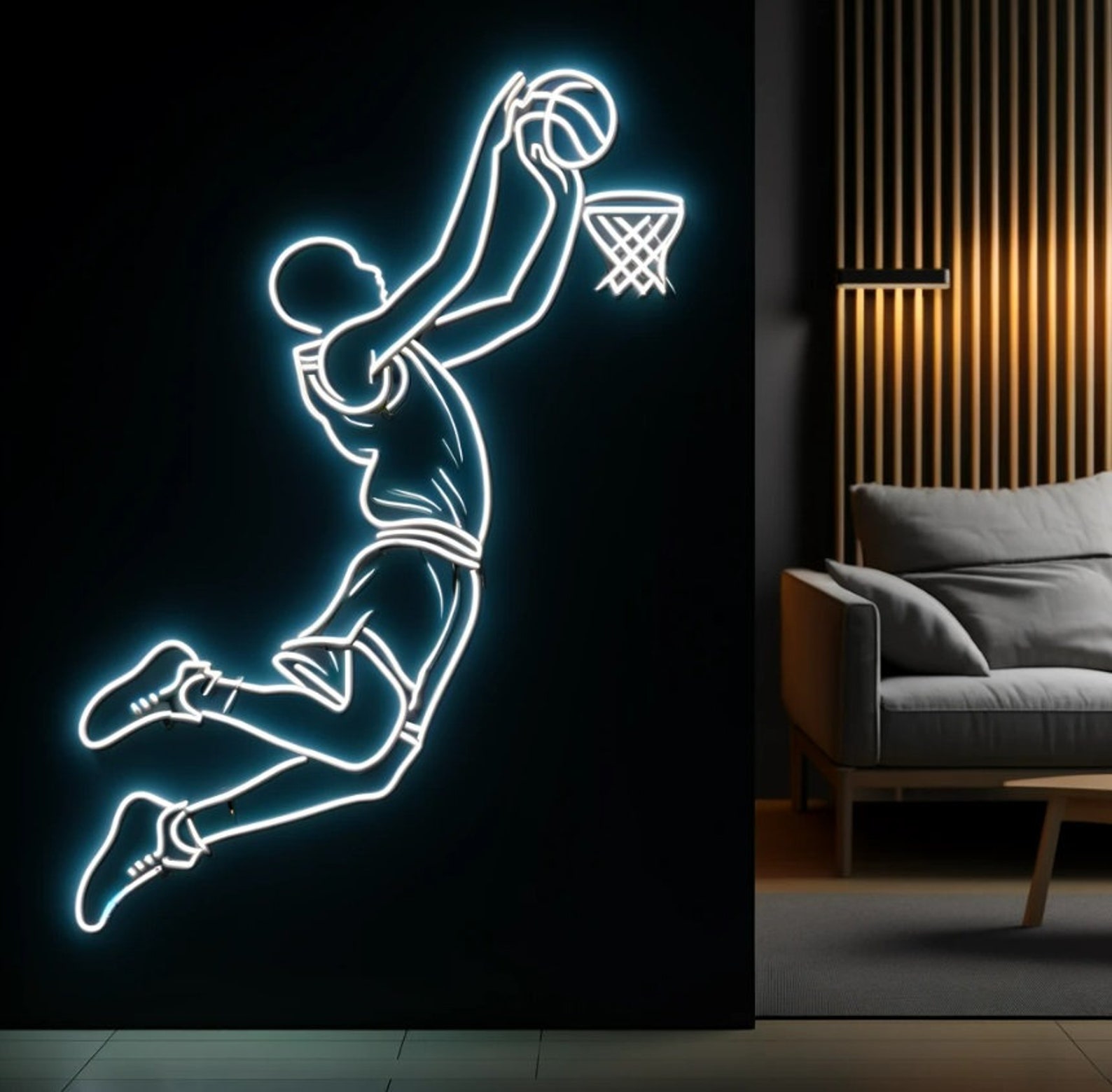 Basketball Player Neon Sign, Basketball Neon Light, Neon Basketball ...
