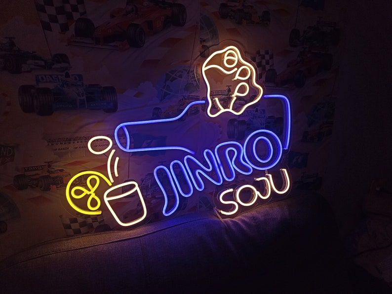Neon Sign Jinro Soju, Frog Jinro Led Light, Drink Soju Logo Neon Sign ...