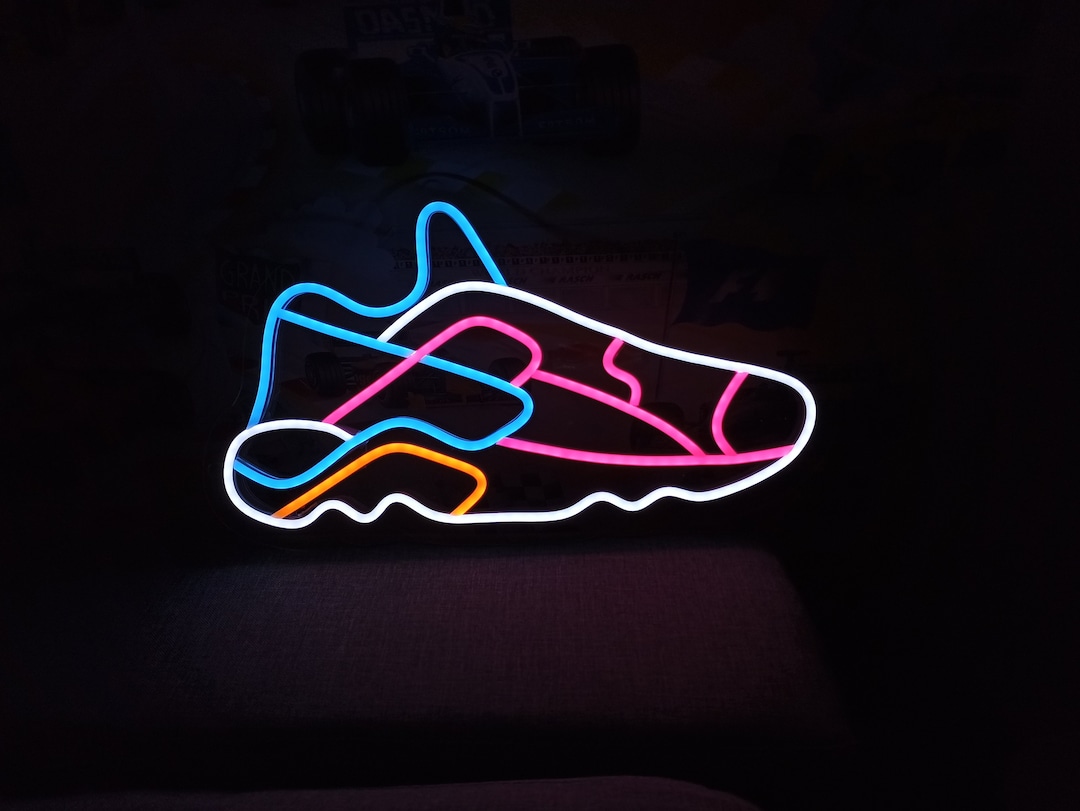 Sneaker Neon Sign, Led Light Sport Shoe Neon Sign, Neon Streetwear Shoe ...