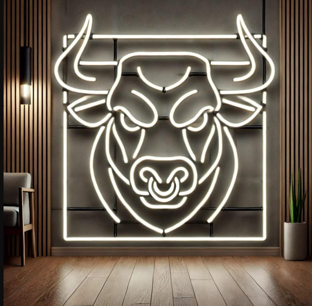 Bull Neon Sign, Western Neon Sign, Cowboy Bull Neon Sign, Rodeo Bull ...