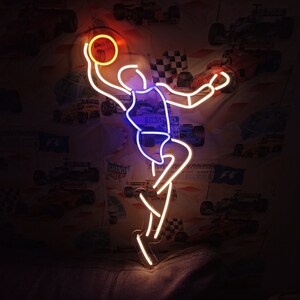 Basketball Player Neon Sign, Basketball Neon Light, Neon Basketball ...