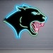Panther Neo Headn Sign, Angry Panther Neon Sign, Panther Silhouette ...