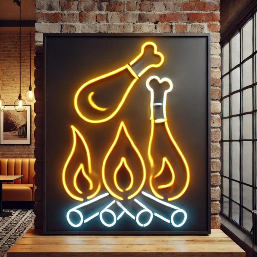 Hot Chicken Neon Sign, Hot Chicken LED Sign, Spicy Chicken Neon Sign ...