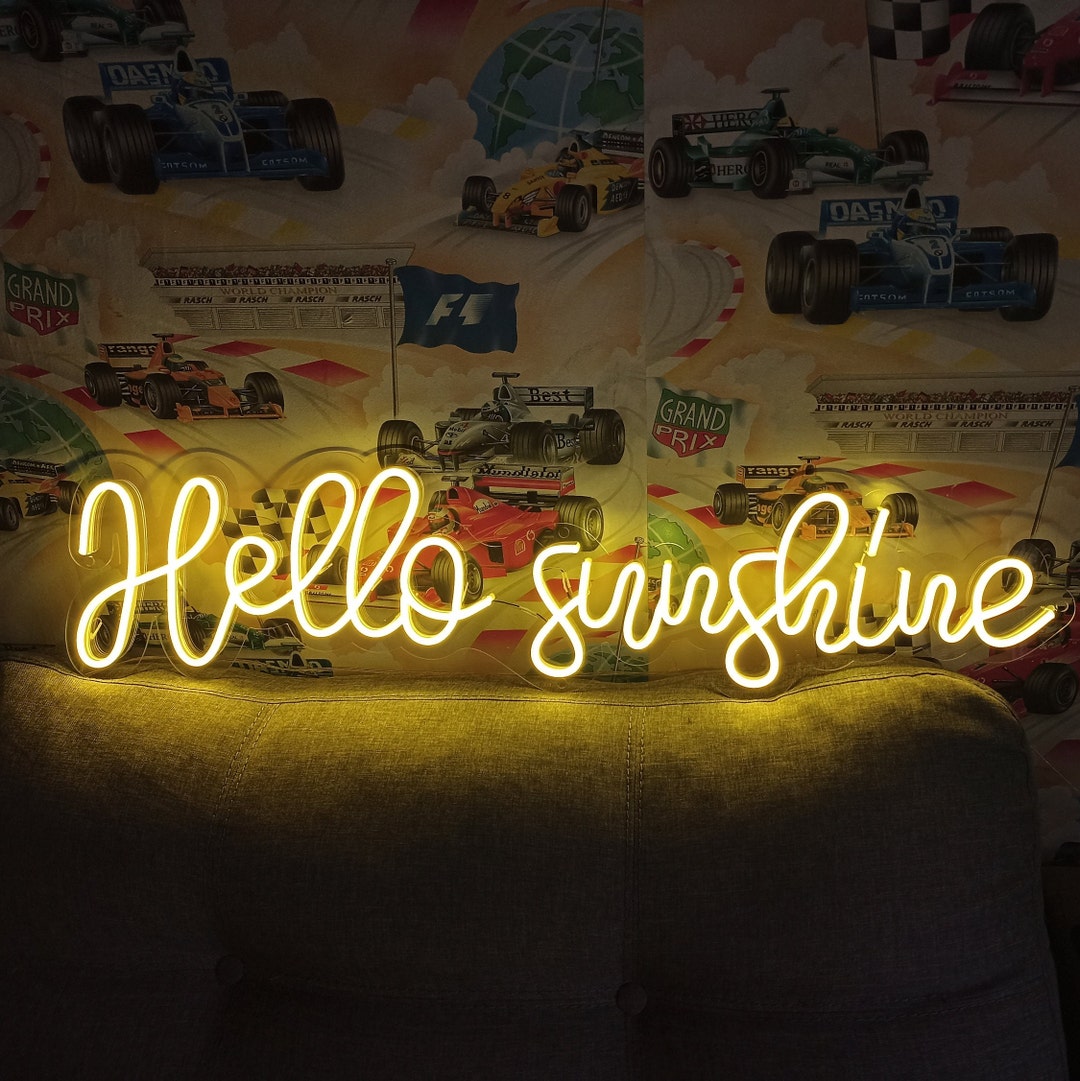 Hello Sunshine Neon Sign, Hello Sunshine Led Light, Motivation ...