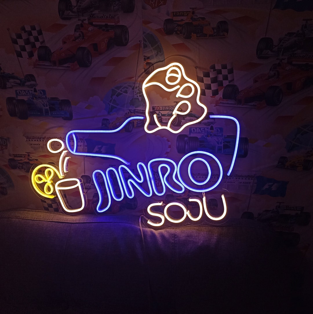 Neon Sign Jinro Soju, Frog Jinro Led Light, Drink Soju Logo Neon Sign ...