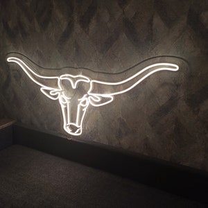 Bull Neon Sign, Western Neon Sign, Cowboy Bull Neon Sign, Rodeo Bull ...