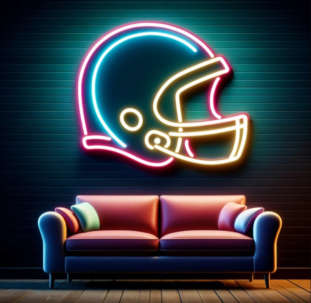 Neon Football Helmet Light, Neon Sports Sign, Football Helmet Neon ...