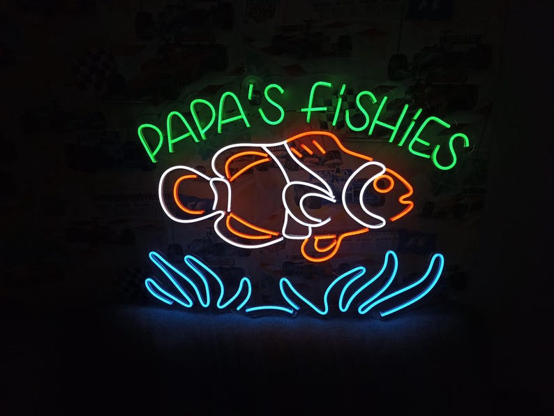Clownfish Neon Sign, Tropical Fish Neon Sign, Sea Fish Neon Sign ...