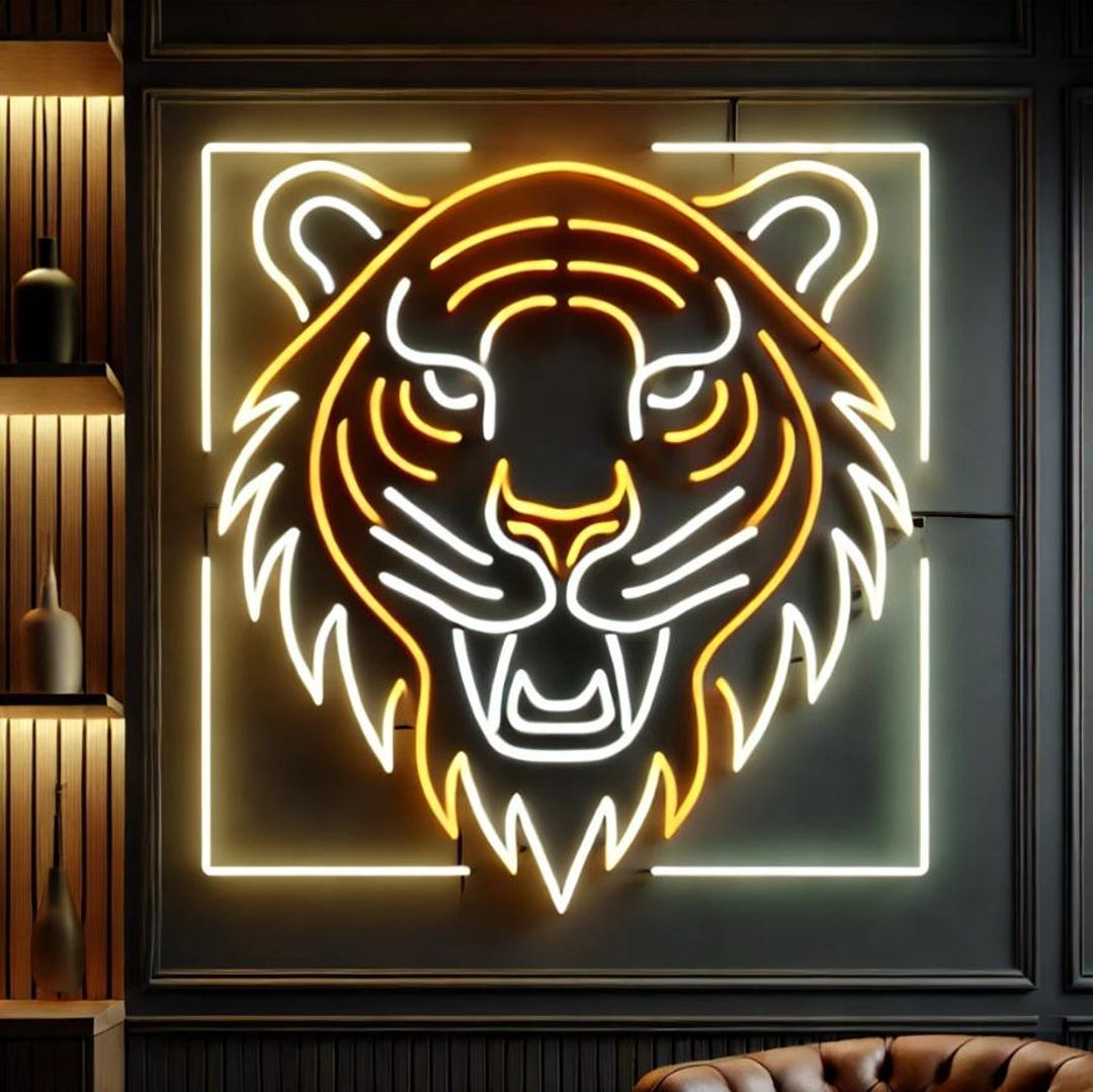 Neon Tiger, Tiger Head Neon Sign, Anime LED Tiger Neon Lights Sign ...