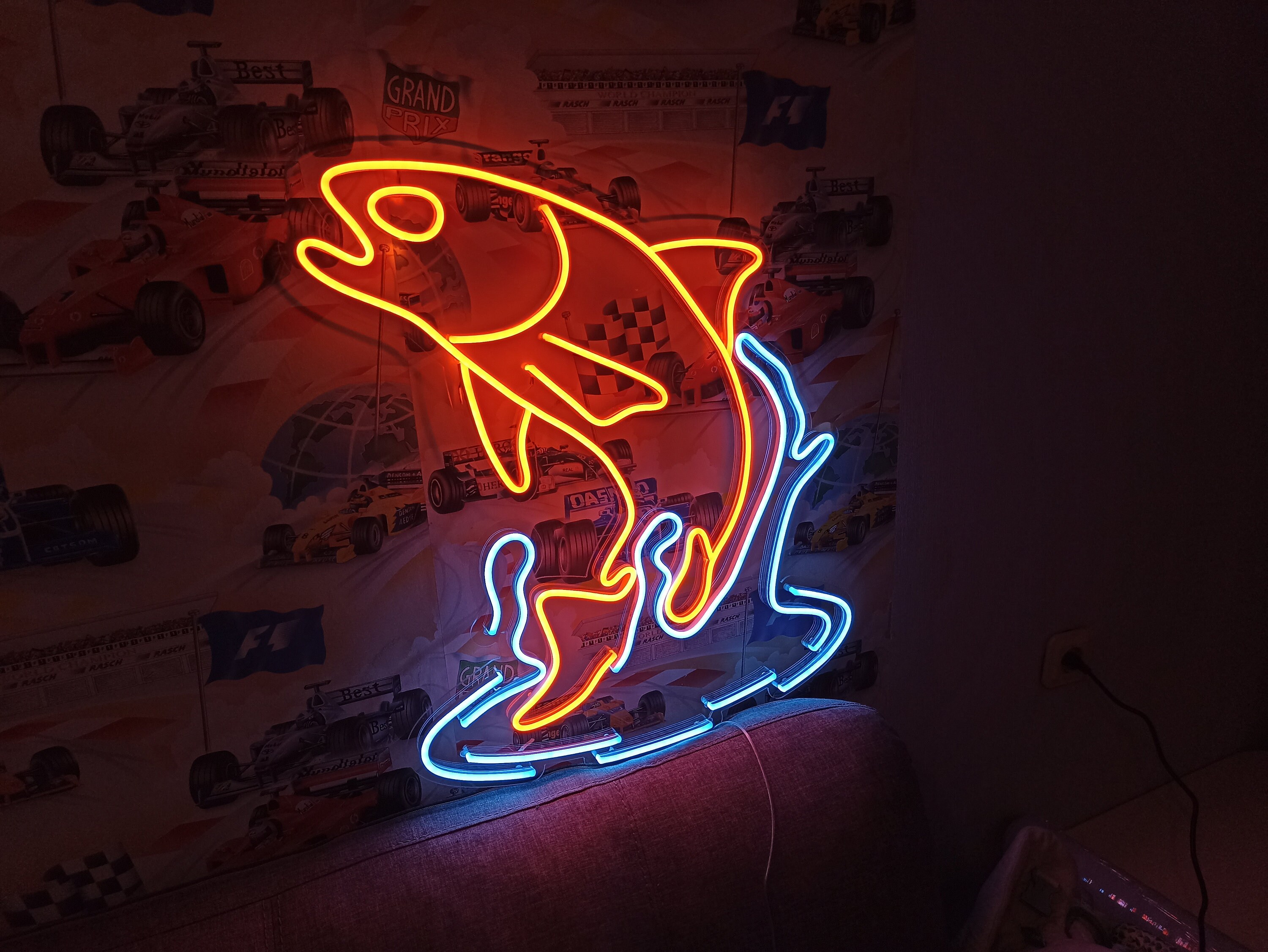 Salmon Fish Neon Sign, Fish Neon , Personalized Fishing Gift Led Light ...