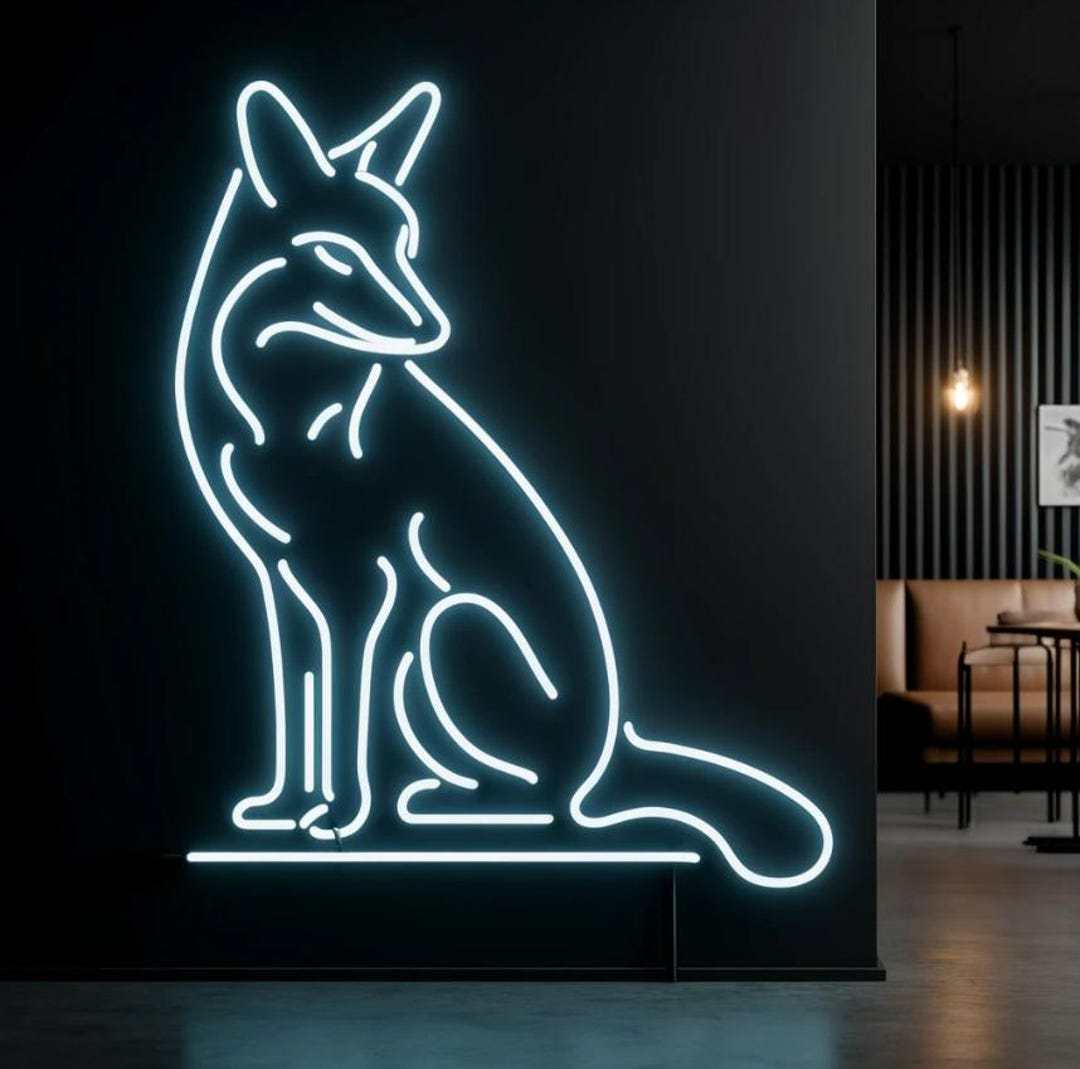 Coyote Neon Sign, Howling With Neon Sign, Neon Coyote Light, Custom ...