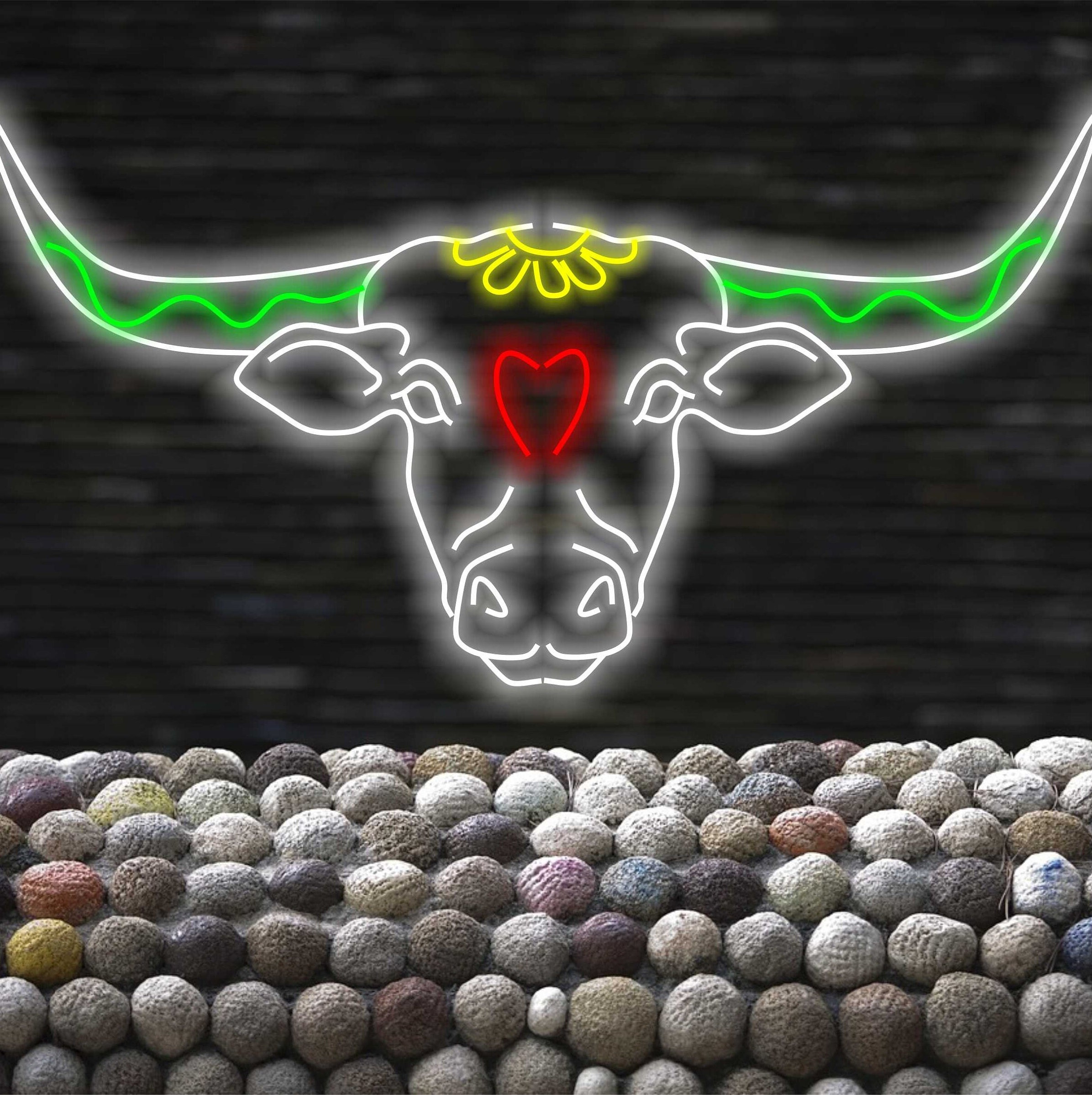 Longhorn Bull Neon Sign, Western Neon Sign, Lighted up Signs Western ...
