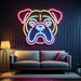 Neon Bulldog Head Sign, Bulldog Neon Sign, Bulldog-shaped Neon Light ...