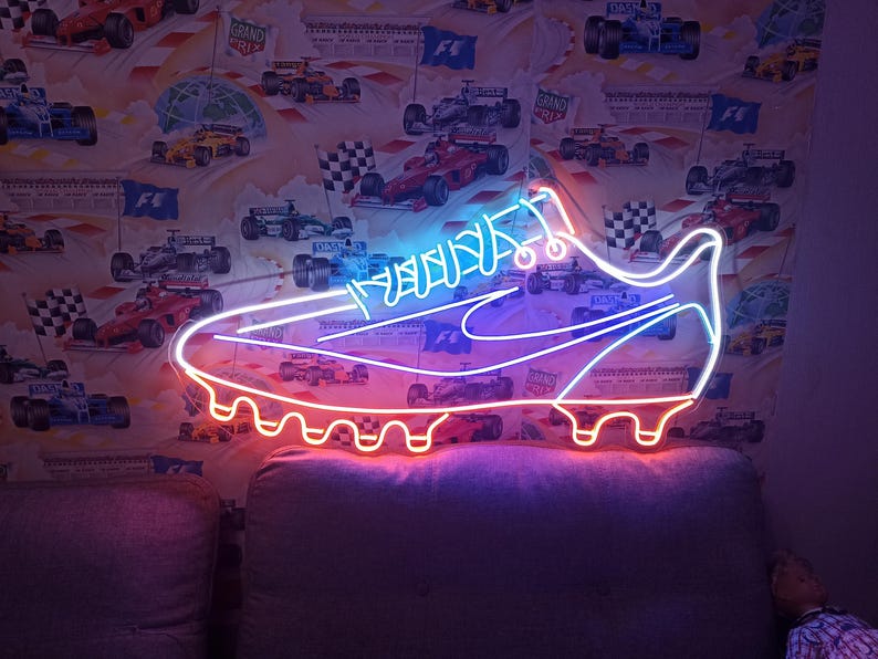 Cleats Neon Sign Sport Shoe Sign, Spikes Sneaker Neon Sign, Neon Sports ...