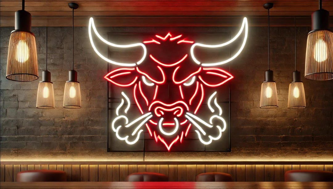 Bull Neo Headn Sign, Cowboy Neon Light, Rodeo Neon Sign, Western-themed ...
