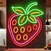 Strawberry Neon Sign, Strawberry Shaped Neon Sign, Strawberry Neon ...