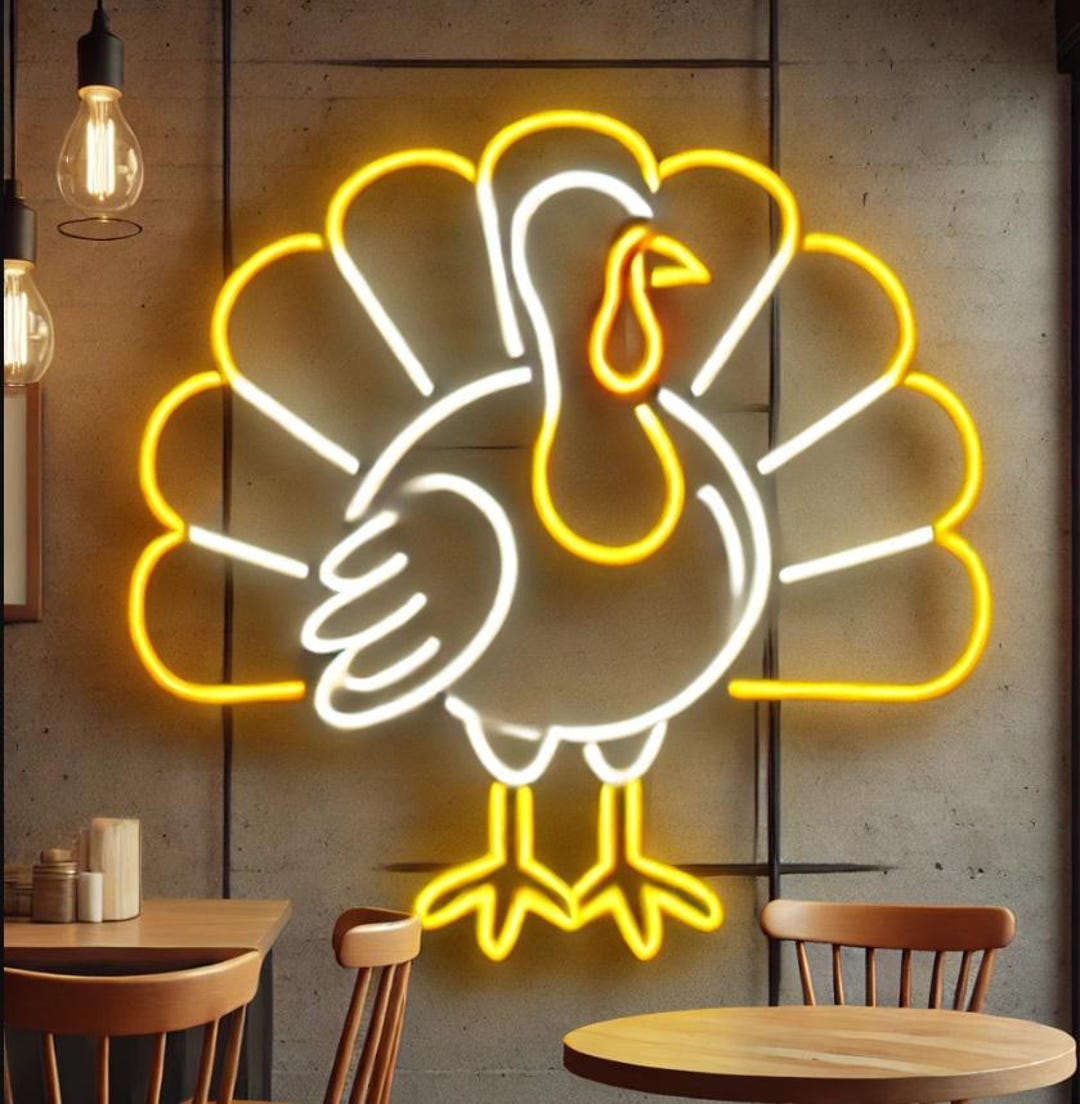 Turkey Neon Sign, Neon Turkey Light, Neon Thanksgiving Decor, Turkey ...
