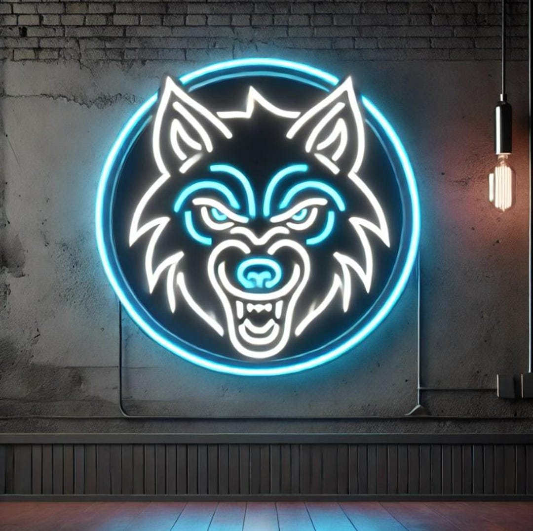 Neon Wolf Sign, Howling Wolf Neon Sign, Neon Wolf Light, Custom Neon ...