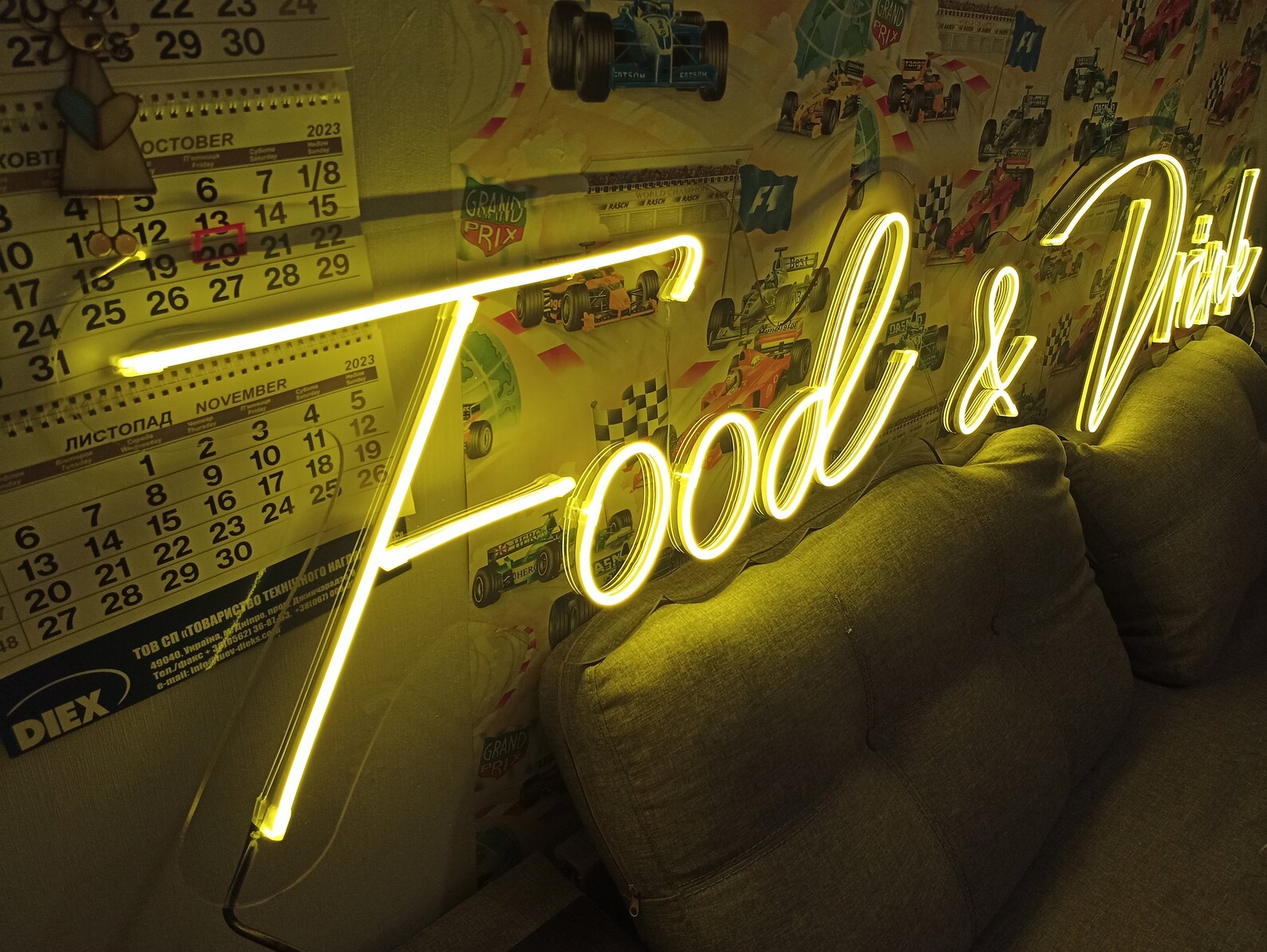 Food and Drink Neon Sign, Bar Neon Sign, Fast Food Neon Sign, Neon Glow ...