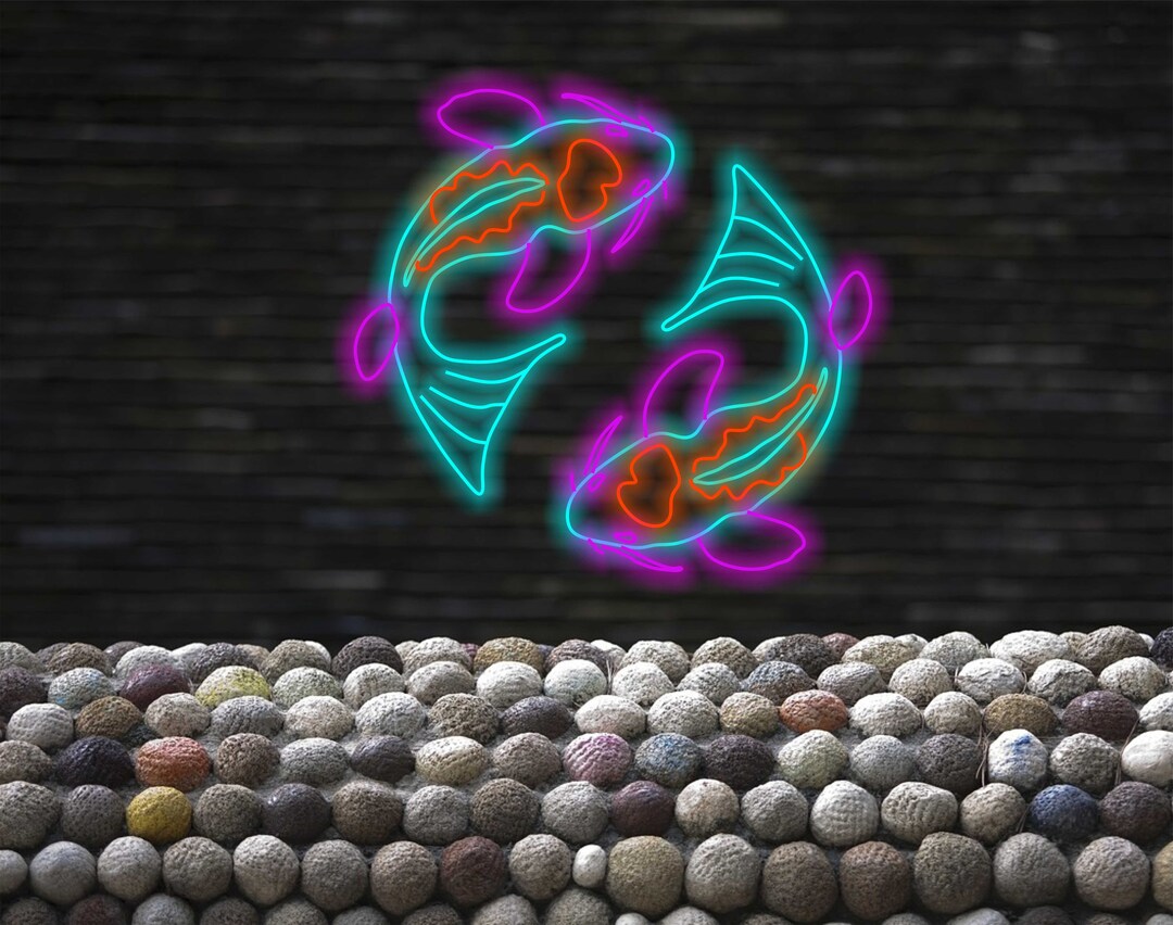 Neon Sign Fish Koi, Neon Koi Fish, Koi Fish LED Neon Lights, Fish Neon ...