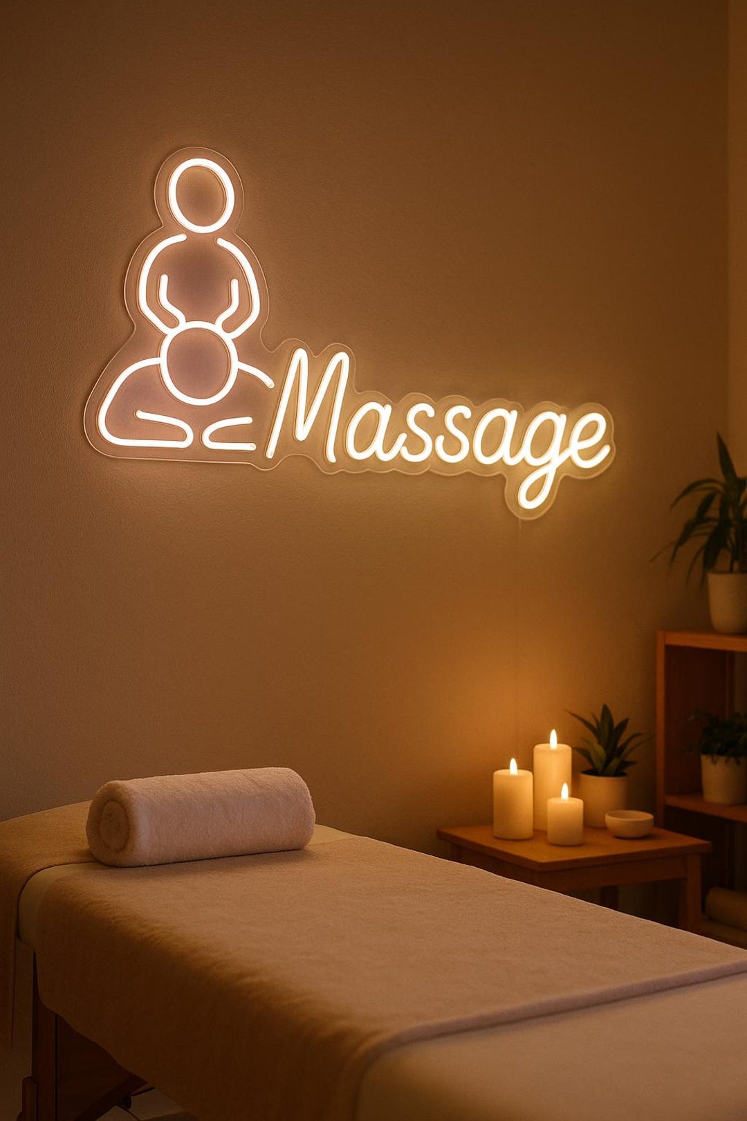 Massage Neon Sign – Spa Wall Decor – LED Light Sign for Massage Room or ...