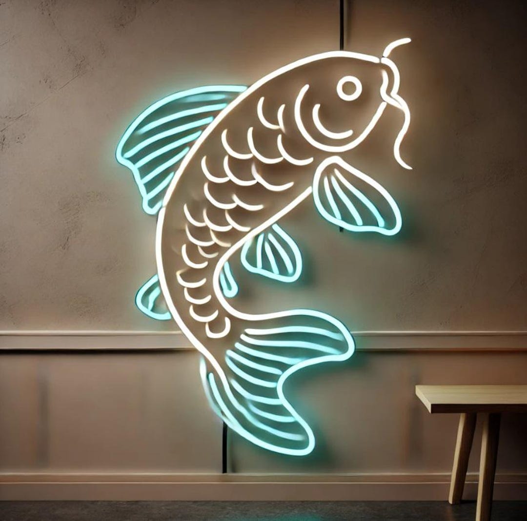 Koi Fish LED Neon Lights, Neon Sign Fish Koi, Neon Koi Fish, Fish Neon ...