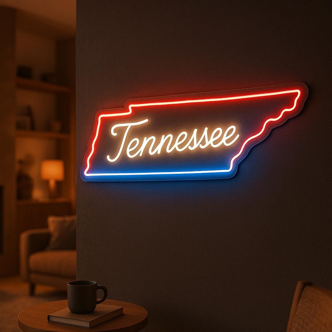 Map Tennessee Neon Sign – LED Wall Art Shaped Like Tennessee Neon Sign ...