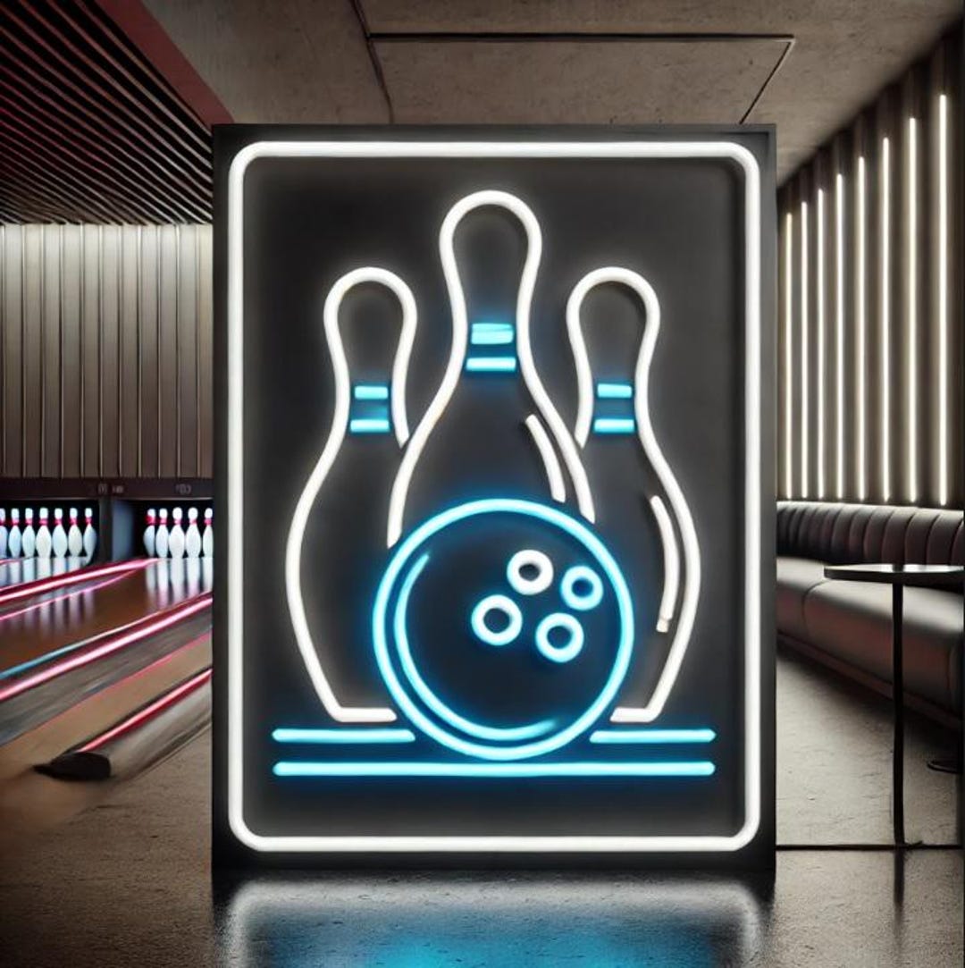 Bowling Neon Sign, Bowling Alley Neon Sign, Neon Bowling Sign, Retro ...