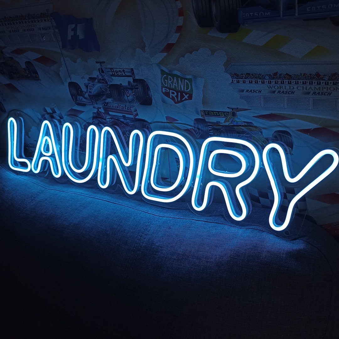 Laundry Inscription Neon Sign, Washhouse Neon Sign, Laundry Text ...