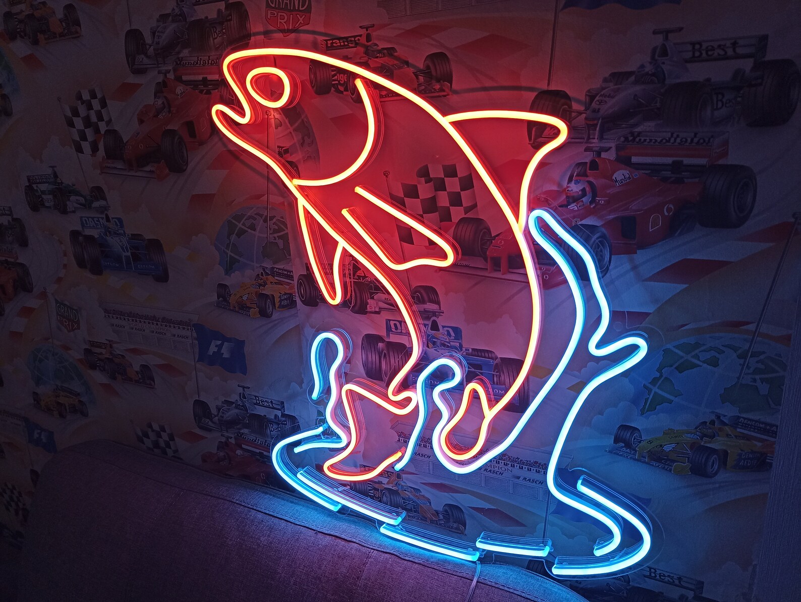 Salmon Fish Neon Sign, Fish Neon , Personalized Fishing Gift Led Light ...