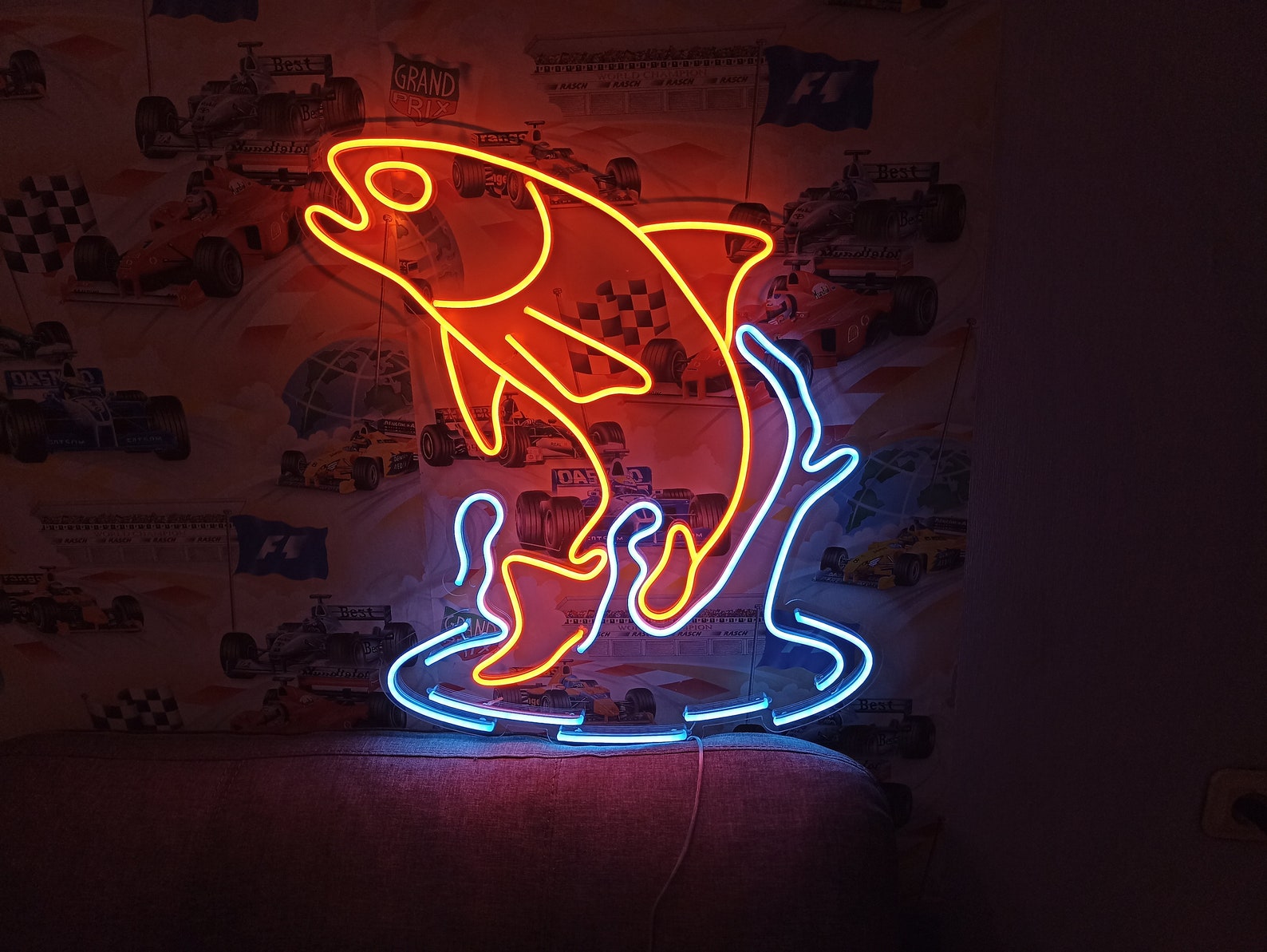 Salmon Fish Neon Sign, Fish Neon , Personalized Fishing Gift Led Light ...