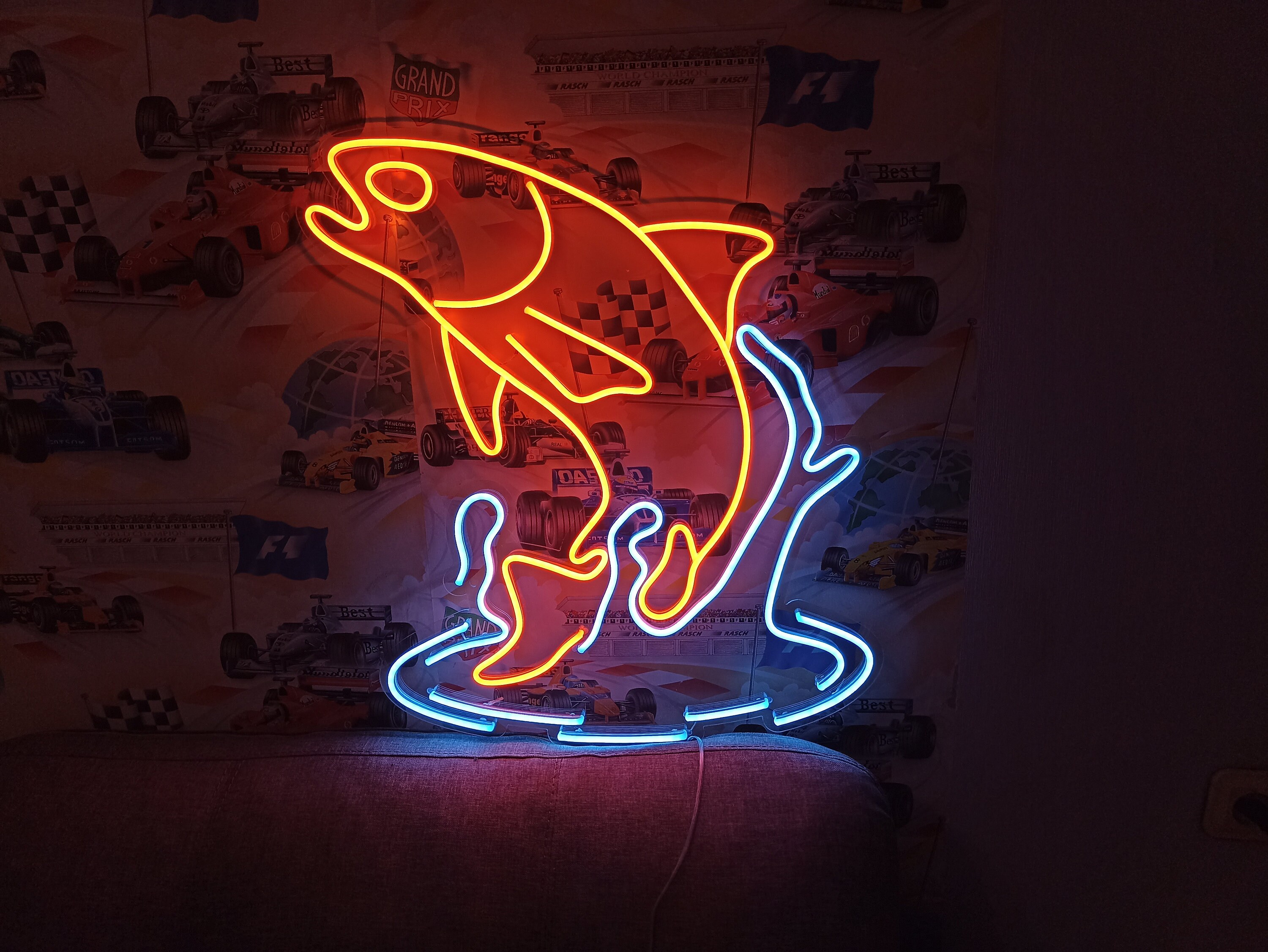 Salmon Fish Neon Sign, Fish Neon , Personalized Fishing Gift Led Light ...