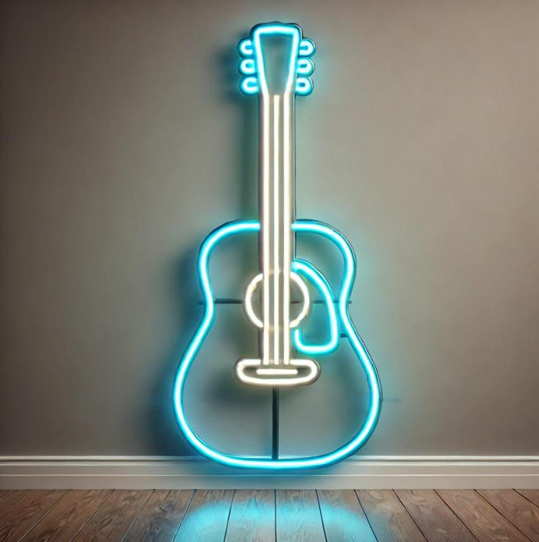 Guitar Neon Sign, Custom Guitar Neon Sign, Neon Guitar Light, LED ...
