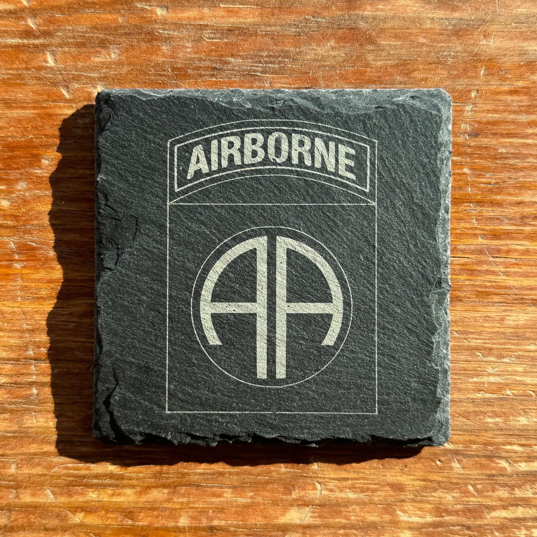 U.S. Army 82nd Airborne Slate Coaster, Soldier or Veteran Military Gift ...