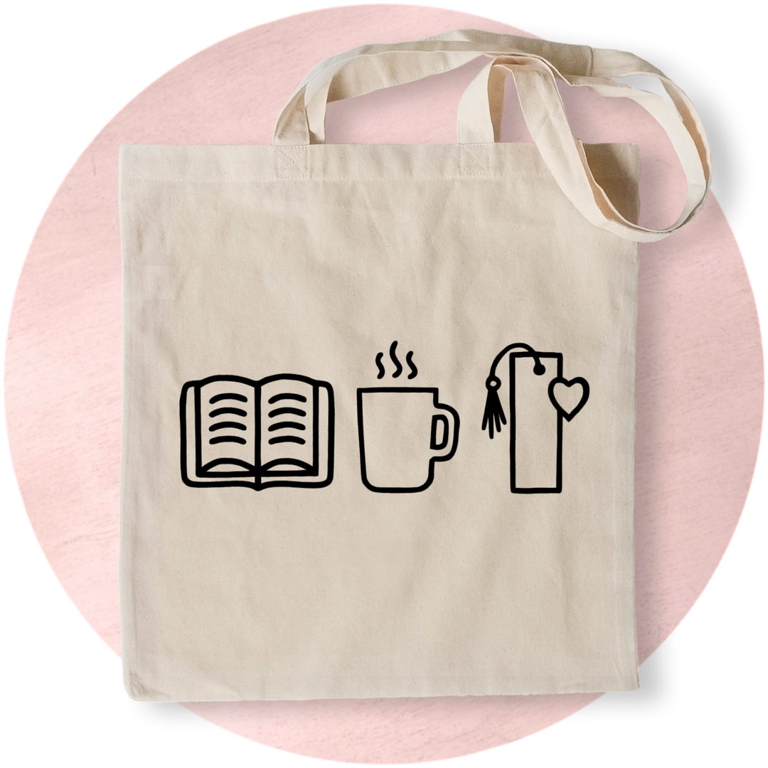Book Tote Bag - Add Custom Text - Bookish Gift - Book Lover Present ...