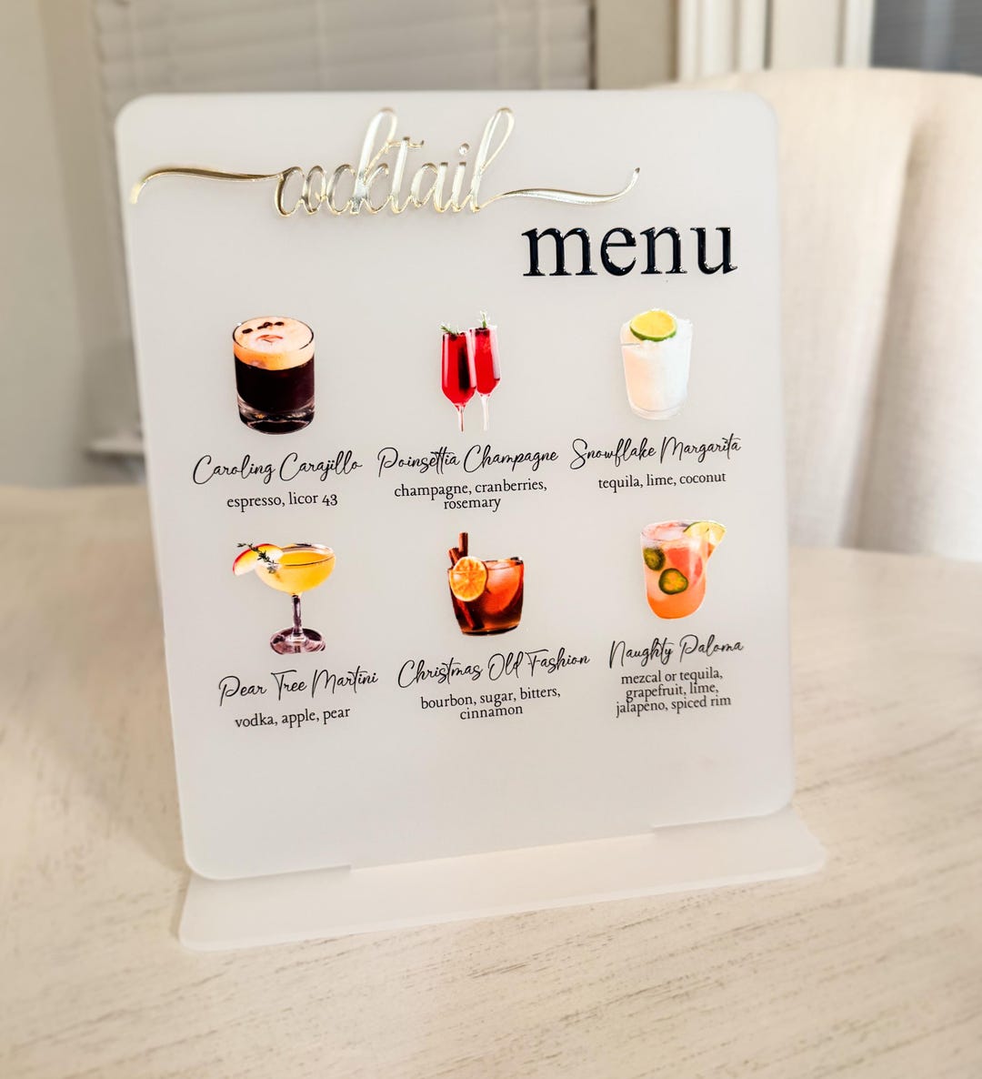 Drink Sign, Party Cocktails, Signature Drinks, Customized Menu - Etsy