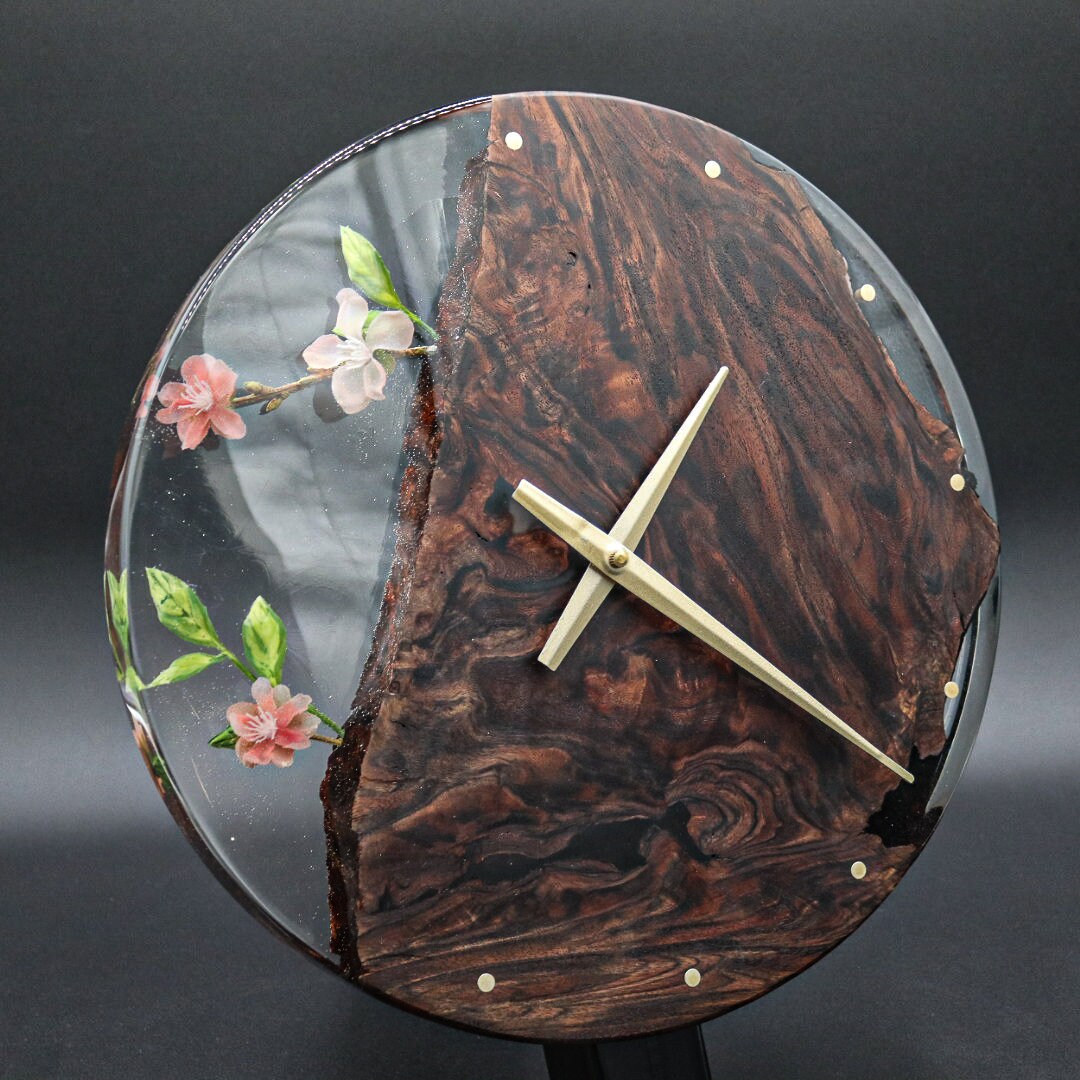 Live Edge Clock, 14” Round Clock Wall Art, Wall Decor, Gift Idea ...
