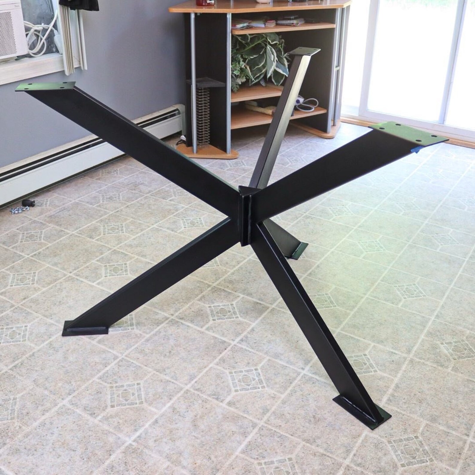 Metal Dining Table Base, Metal Table Legs, Tripod Welded Steel Table ...