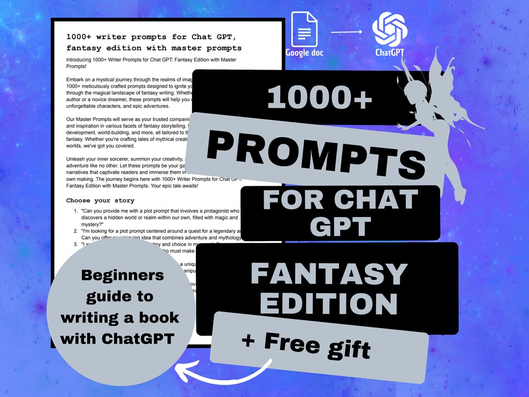 Chatgpt Prompt for Writer Fantasy Chat GPT Prompts AI Prompt - Etsy