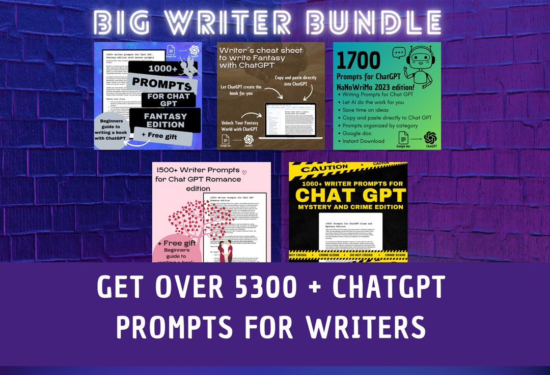 Chatgpt Prompts for Writer Bundle Chat GPT Fiction Writing Ideas for AI ...