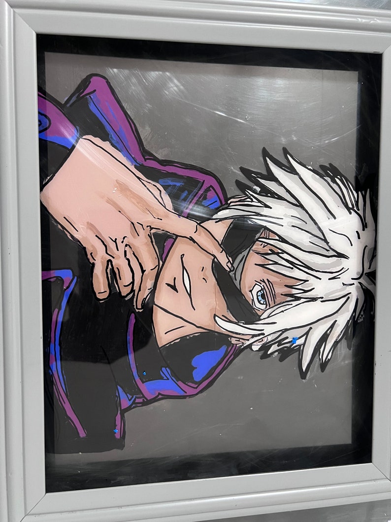 Anime Gojo Satoru Glass Acrylic Glass Painting - Etsy