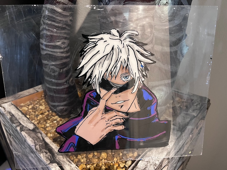 Anime Gojo Satoru Glass Acrylic Glass Painting - Etsy