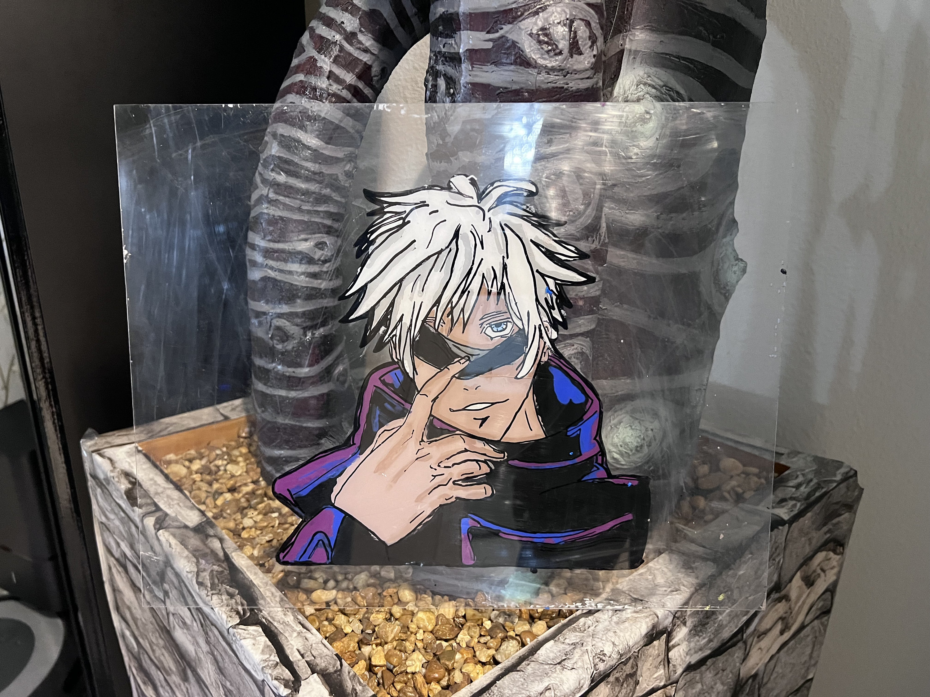 Anime Gojo Satoru Glass Acrylic Glass Painting - Etsy