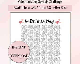 Valentine's Day | Savings Challenge | DIGITAL DOWNLOAD - Etsy