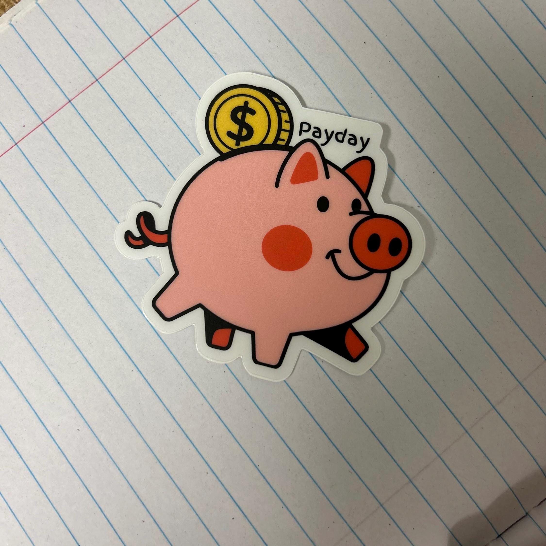 Piggy Payday Sticker for Planners Cute Piggy Payday Savings Sticker ...