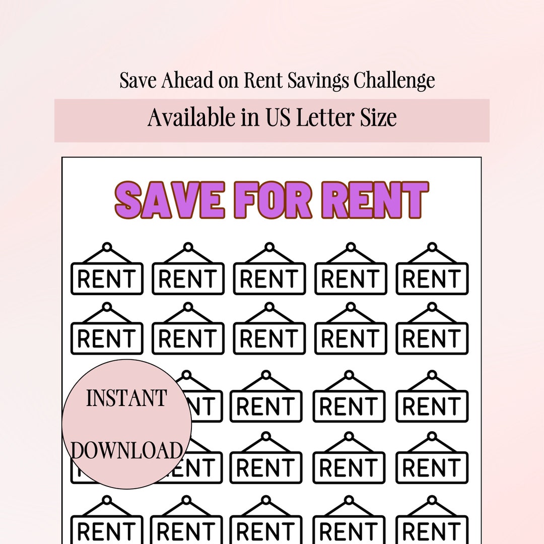 Rent Savings Challenge Rent Savings Challenge Tracker Digital Download ...