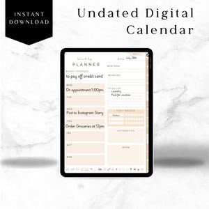 All in One Undated Digital Planner Daily Weekly Monthly Yearly Planner ...
